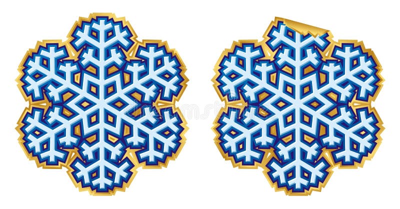 Snowflake sticker (vector) stock vector. Illustration of sticker - 3649534