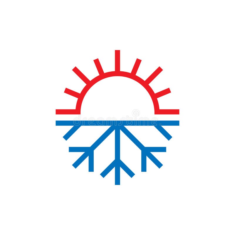 Snowflake And Sun Icon In Flat Style. Climate Control Vector ...
