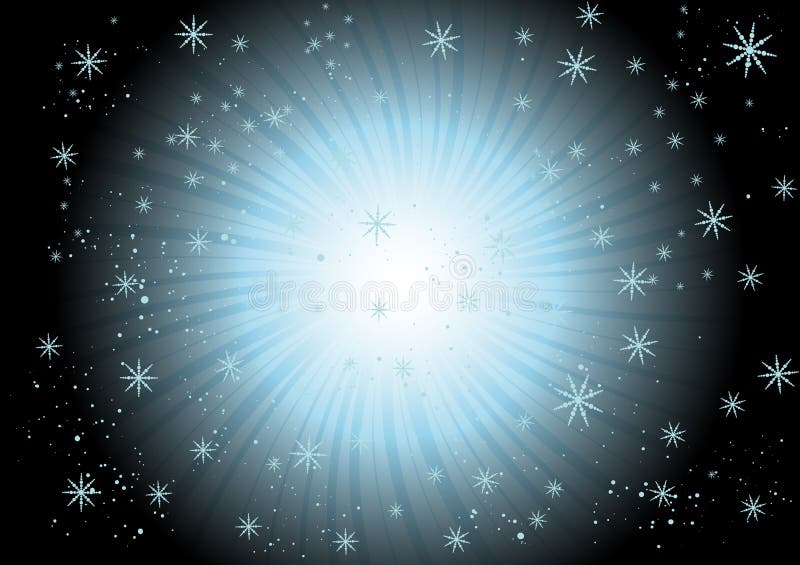 Snowflake and Swirl Border on Blue Background Stock Illustration ...