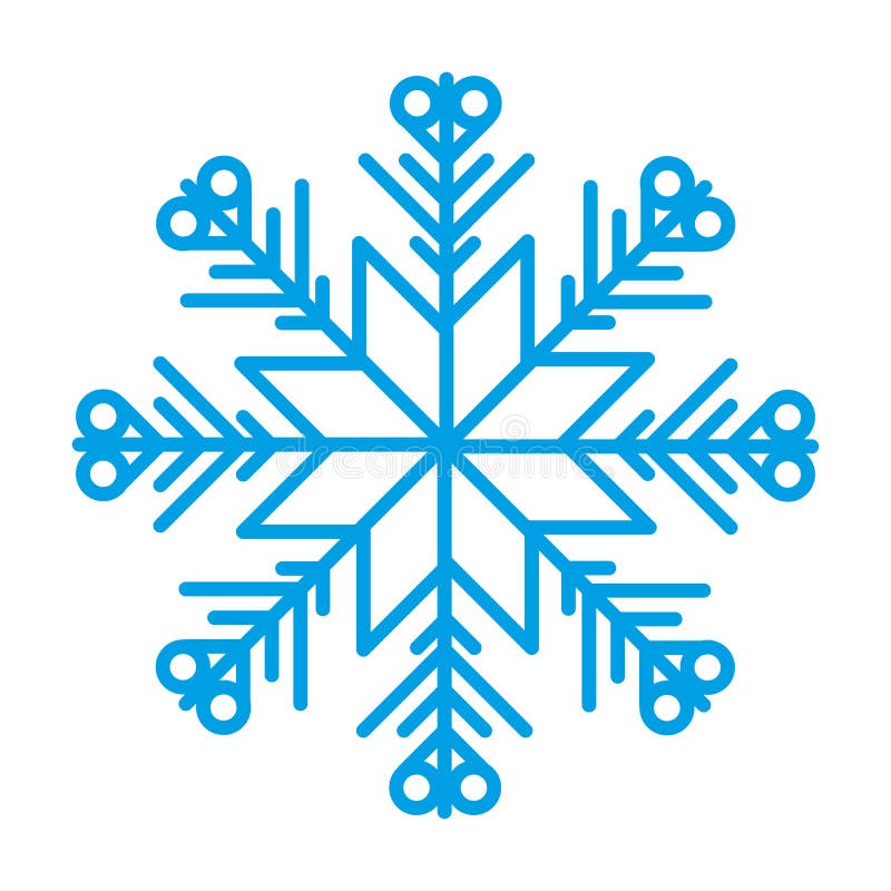 Snowflake Symbol Blue Silhouette Isolated on White Background Stock ...