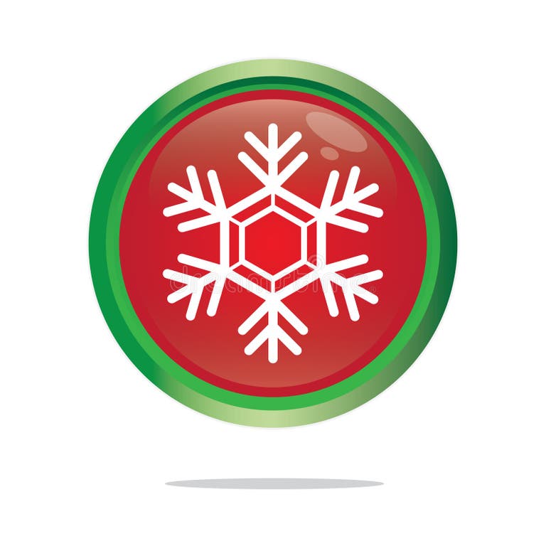 Snowflake Symbol Button. Vector Illustration Decorative Design Stock ...
