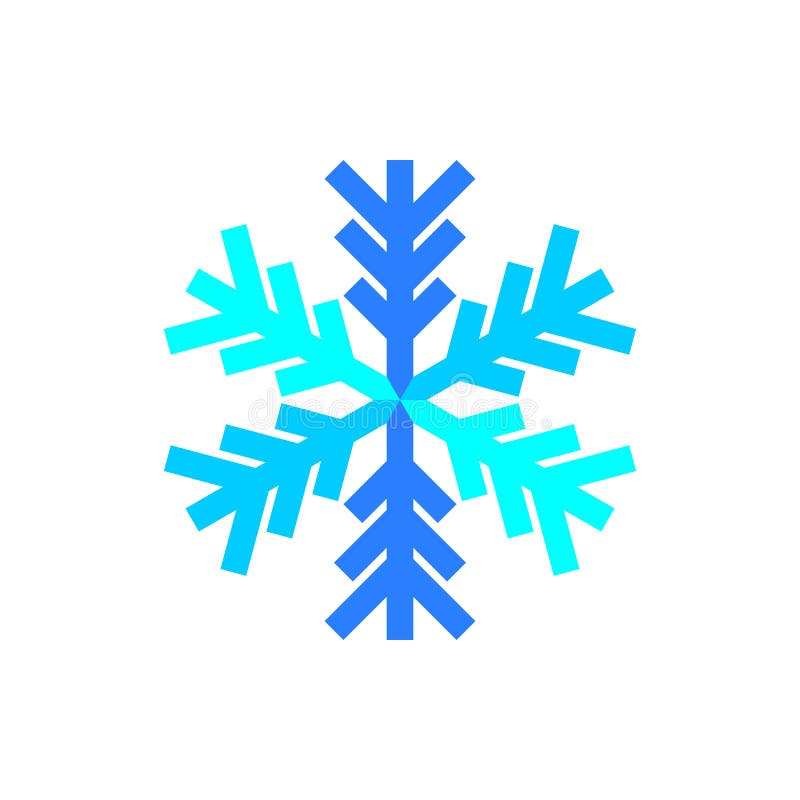 Blue Snowflake Symbol on White Background. Stock Illustration ...