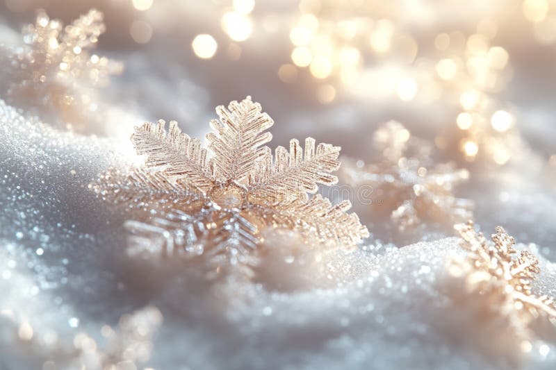Snowflake is on Top of Snowy Surface, Creating Beautiful and Serene ...