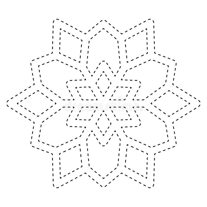 Snowflake Tracing Worksheet for Kids Stock Vector - Illustration of ...