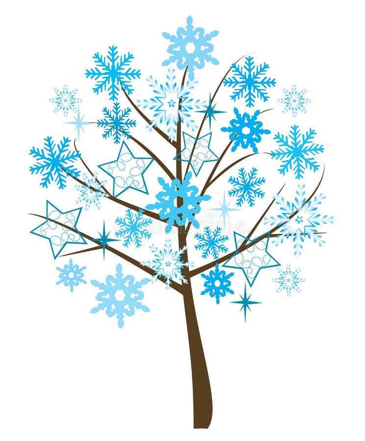 Snowflake tree stock vector. Illustration of organic - 11772709