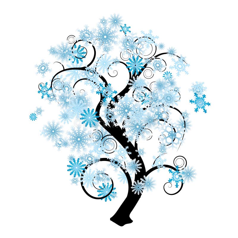 Snowflake tree stock illustration. Illustration of nature - 27034022