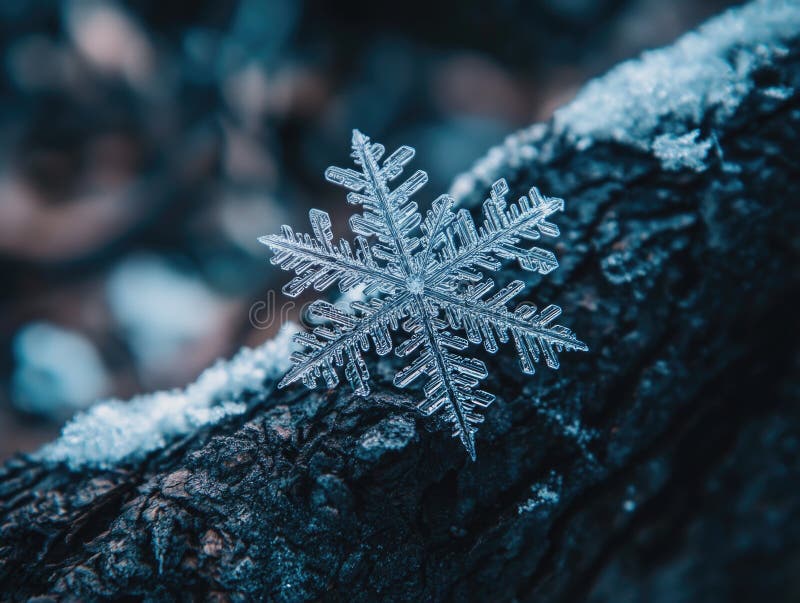 Snowflake on Tree Branch stock image. Image of branch - 374719211
