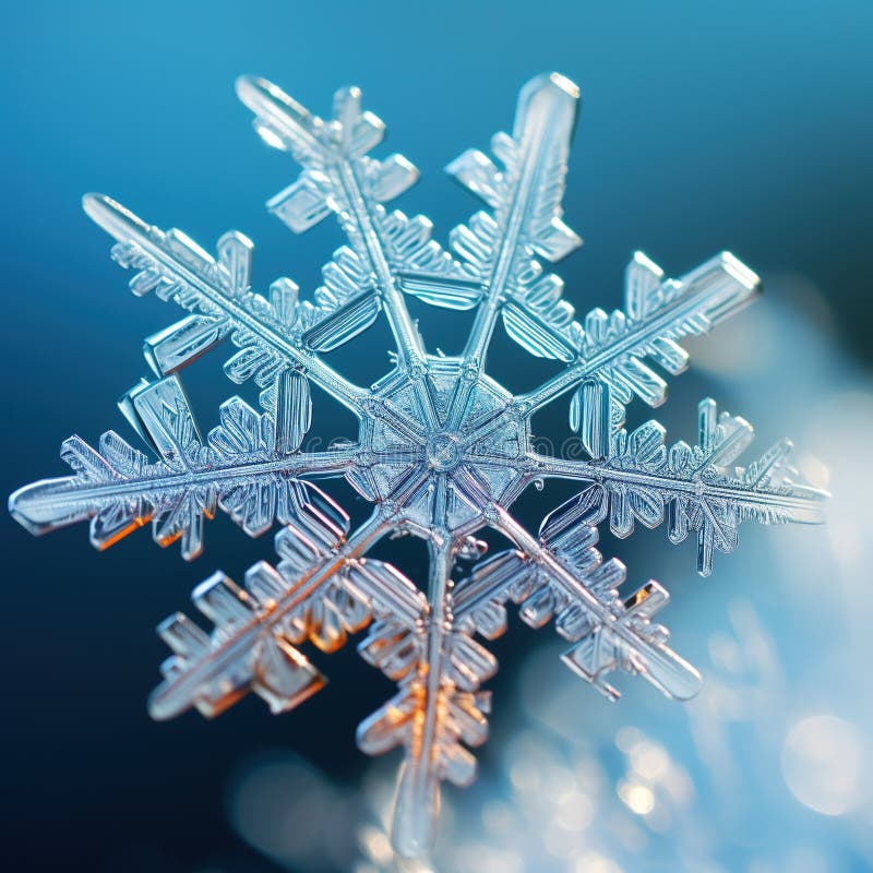 Snowflake Under the Microscope, Macro. Generative AI Stock Illustration ...