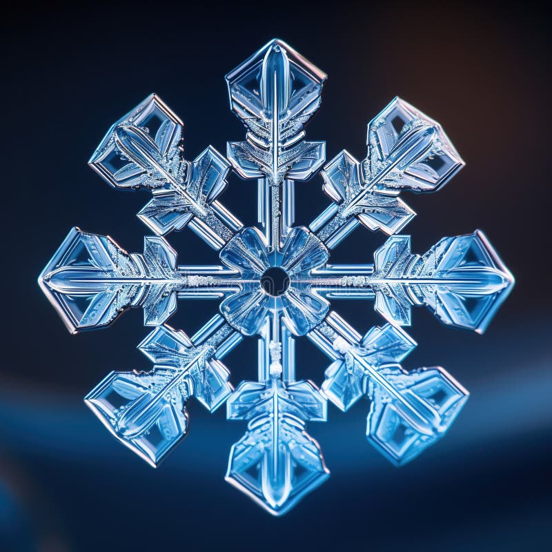 Snowflake Under the Microscope, Macro. Generative AI Stock Illustration ...