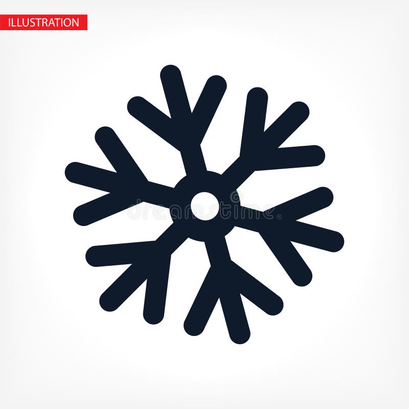 Snowflake Vector Icon. Flat Logo of Snowflake Isolated on White ...