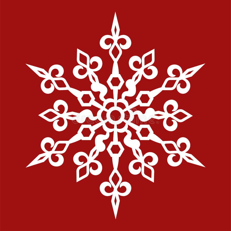 Snowflake Vector Icon. Isolated Object on a Red Background Stock Vector ...