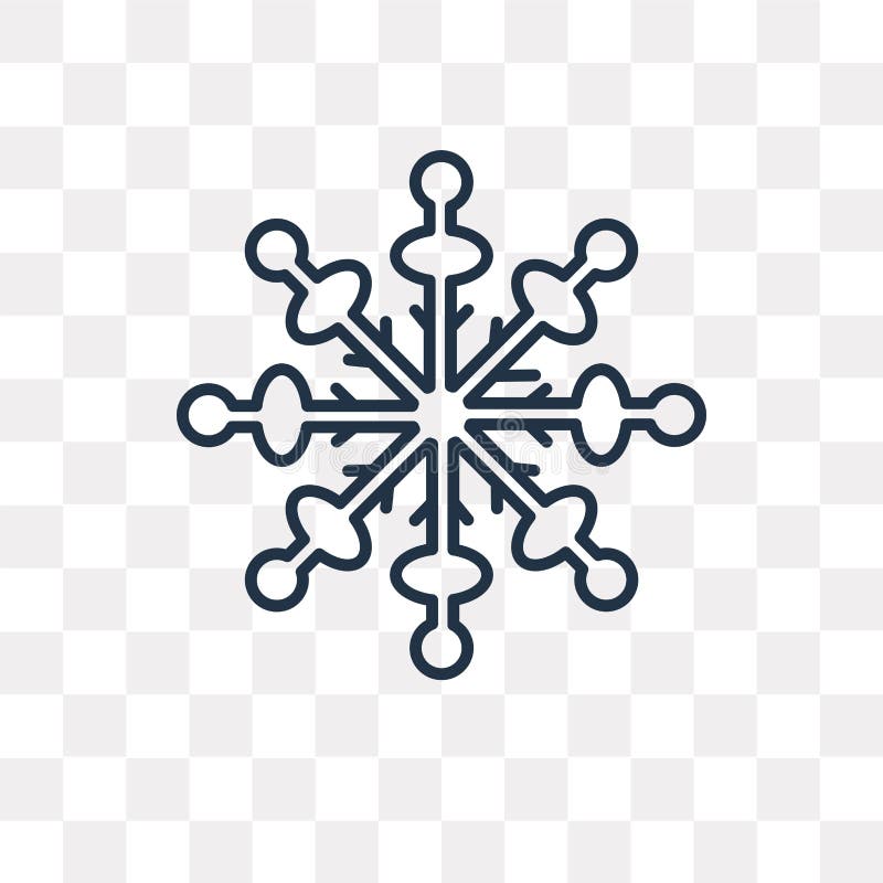 Snowflake Vector Icon Isolated on Transparent Background, Linear Stock ...