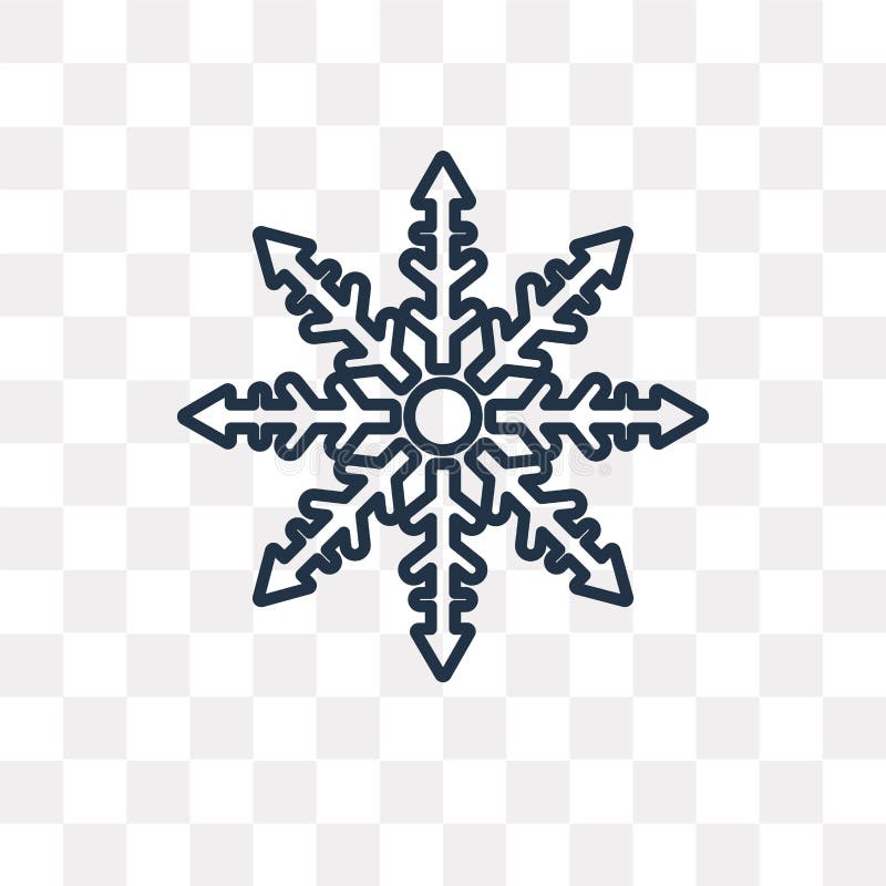 Snowflake Vector Icon Isolated on Transparent Background, Linear Stock ...