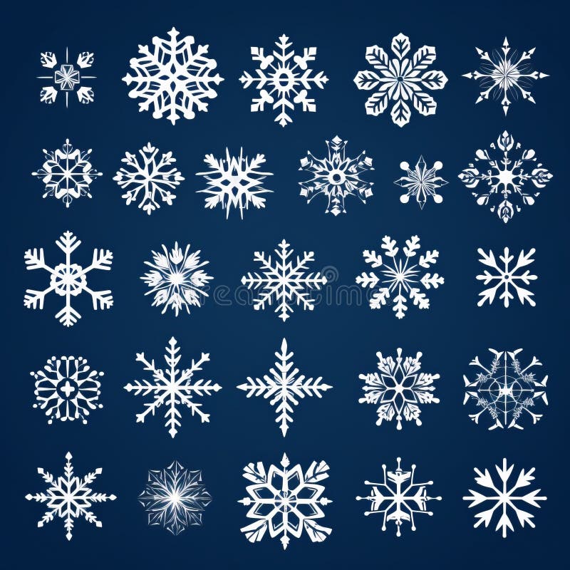 Snowflake Vector Icon Set: Beautiful White Snowflakes for Graphic ...