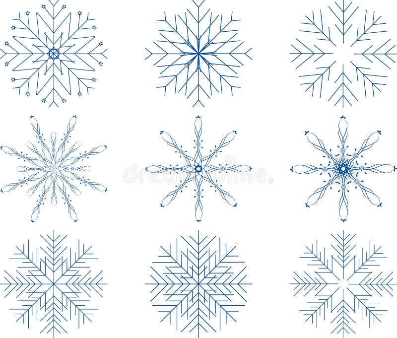 Snowflake Vector Set stock vector. Illustration of abstract - 33871167