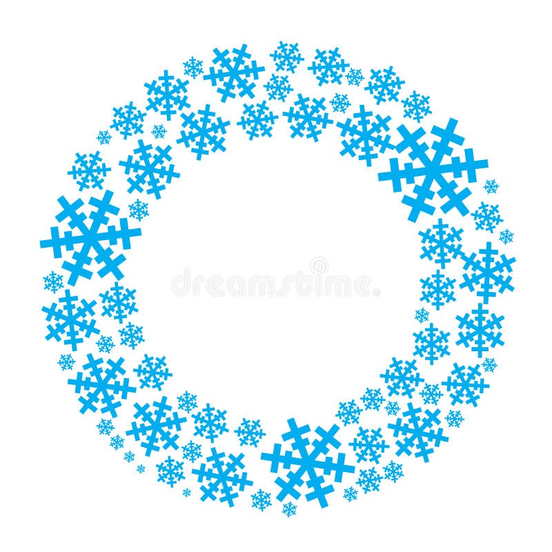 Snowflake vector wreath stock vector. Illustration of decor - 79573158