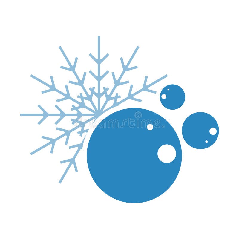 Snowflake Water Bubble Icon Logo Design Template Stock Vector ...