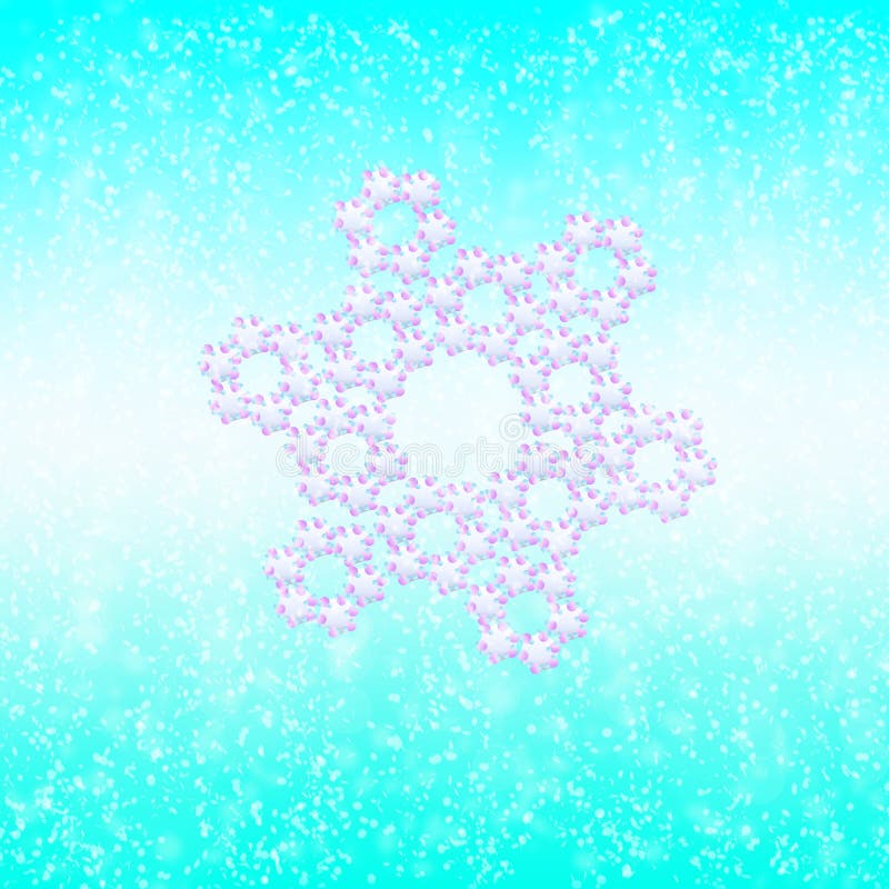 Snowflake White, Drawn from the Water Molecules, the Pattern of Ice ...