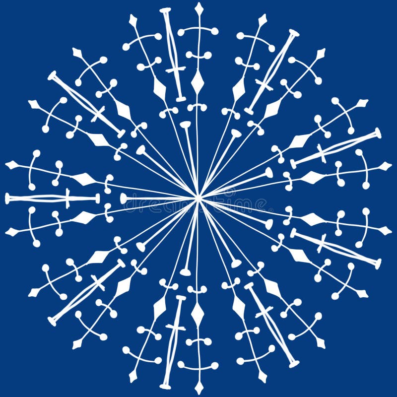 Snowflake, Winter Design Element, Hand Drawn Illustration Isolated ...