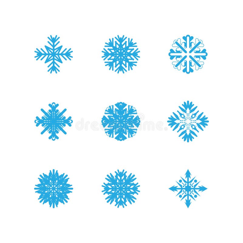 Snowflake Winter Icon and Symbol Vector Template Illustration Stock ...