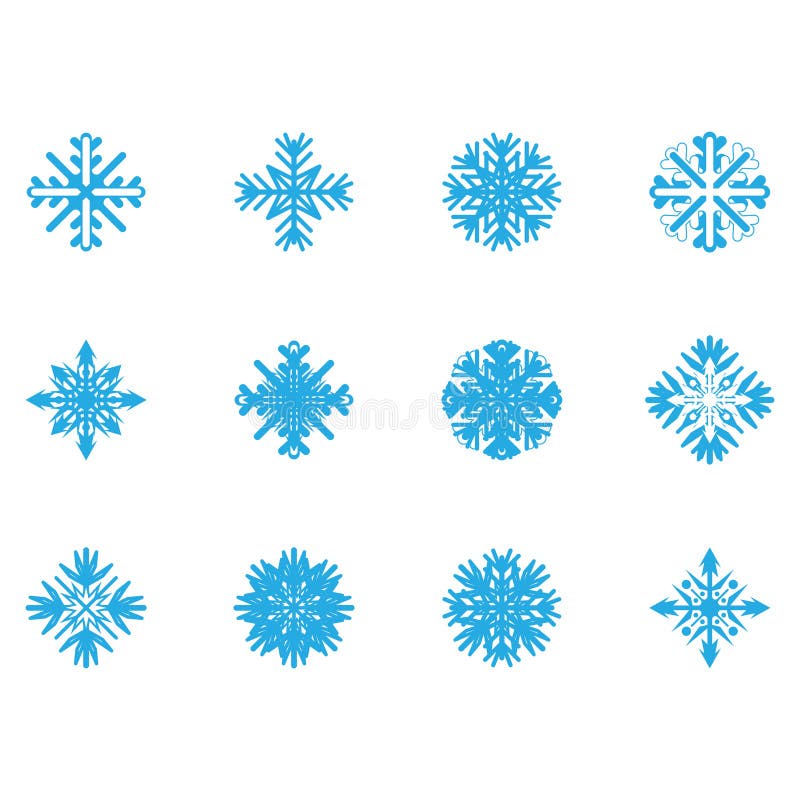 Snowflake Winter Icon and Symbol Vector Template Illustration Stock ...