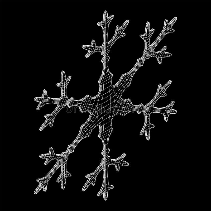 Snowflake Wireframe Low Poly Mesh Stock Illustration - Illustration of ...