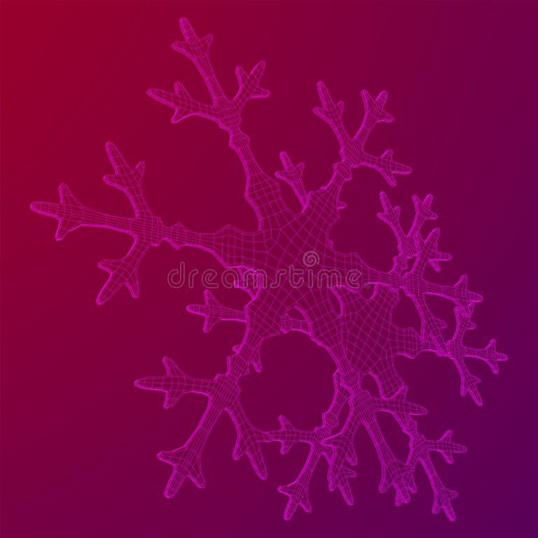 Snowflake Wireframe Low Poly Mesh Stock Vector - Illustration of ...