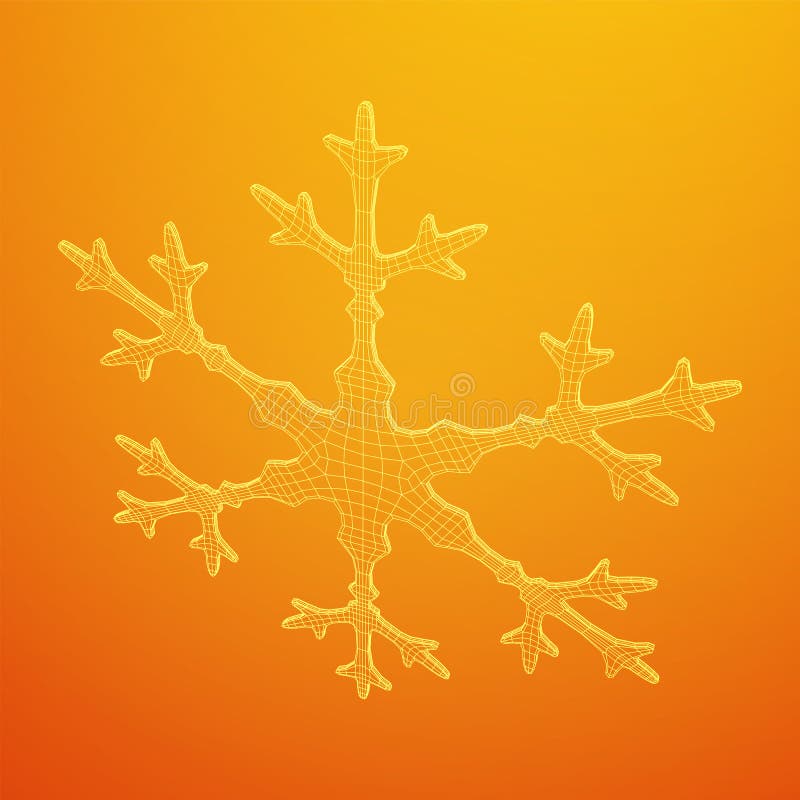 Snowflake Wireframe Low Poly Mesh Stock Vector - Illustration of ...