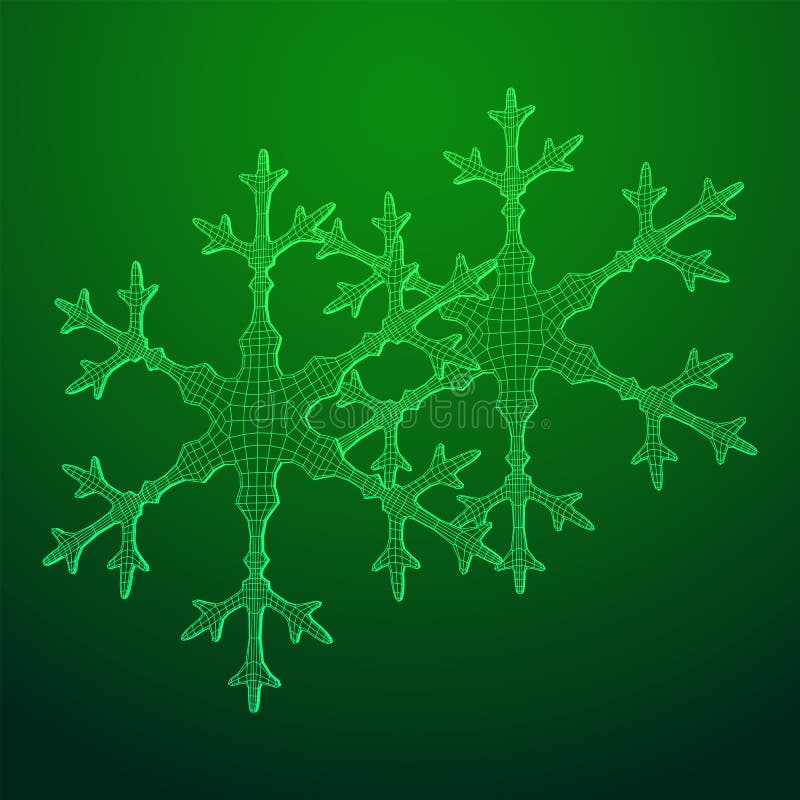 Snowflake Wireframe Low Poly Mesh Stock Vector - Illustration of ...