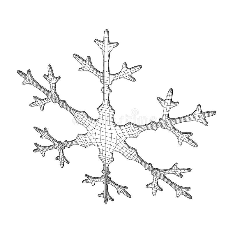 Snowflake Wireframe Low Poly Mesh Stock Vector - Illustration of ...
