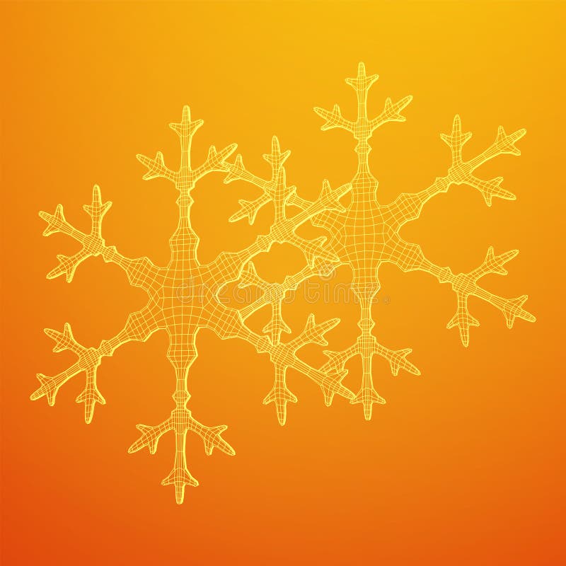 Snowflake Wireframe Low Poly Mesh Stock Vector - Illustration of model ...
