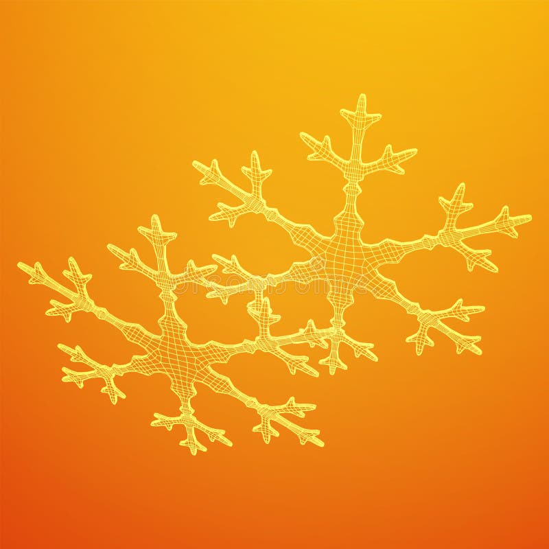 Snowflake Wireframe Low Poly Mesh Stock Vector - Illustration of ...