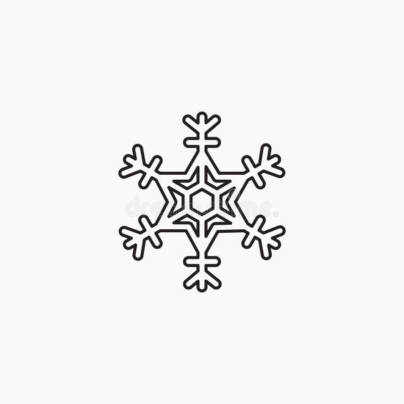 Snowflakeline in Thin Line Black Color. Flat Simple Vector Symbols ...