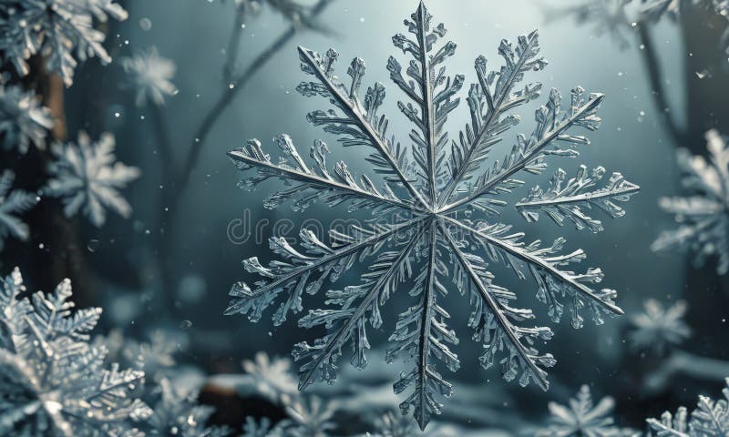 Snowflaker in the Middle Forest Stock Illustration - Illustration of ...