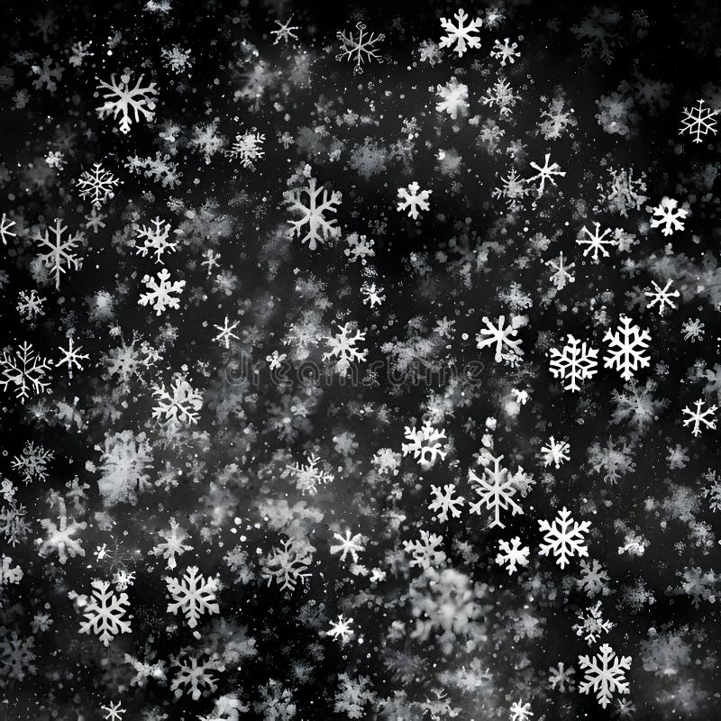 Snowflakes on a Black Background. Christmas and New Year Background ...