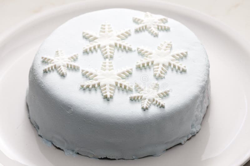 Snowflakes on the Blue Cake Stock Image - Image of christmas, winter ...