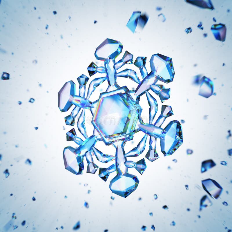 Snowflakes Blue Ice Crystal Winter Symbol Stock Illustration ...