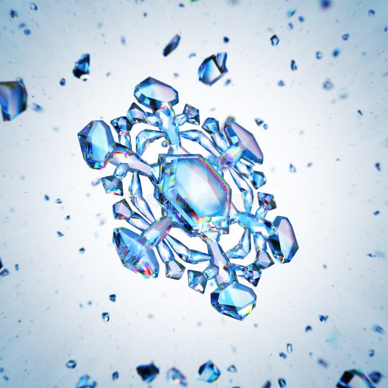 Snowflakes Blue Ice Crystal Winter Symbol Stock Illustration ...