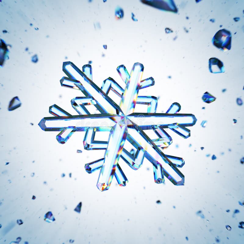 Snowflakes Blue Ice Crystal Winter Symbol Stock Illustration ...