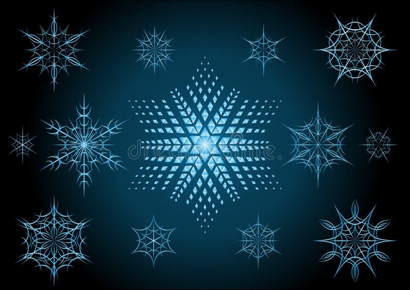 Snowflakes and blue star stock vector. Illustration of color - 11731118