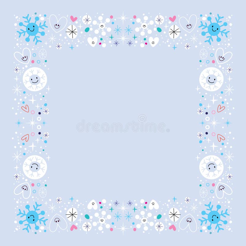 Snowflakes Border Winter Frame Design Element Stock Vector ...