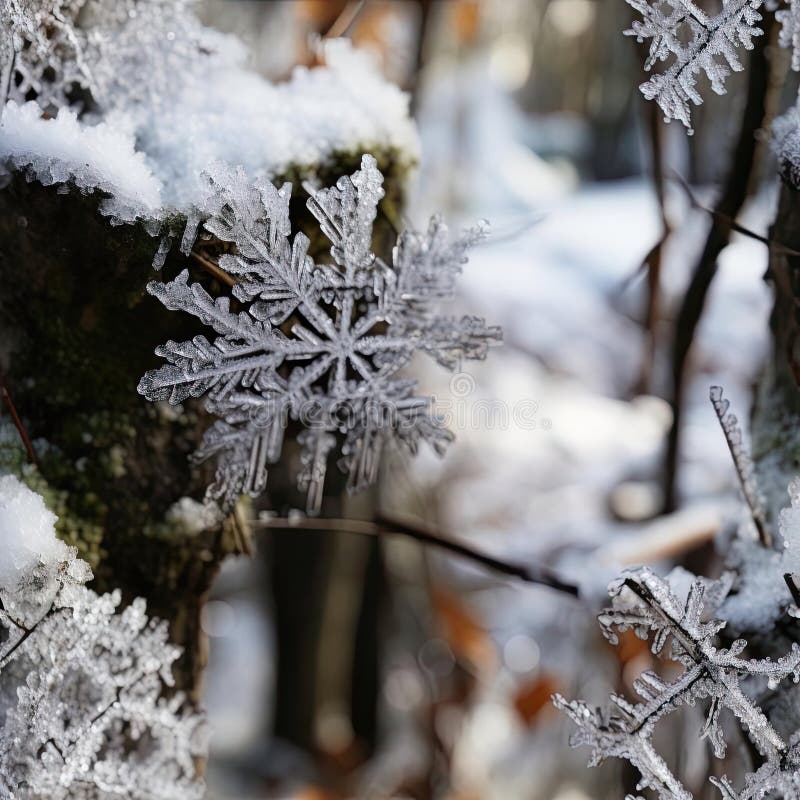 Snowflakes on Branches with Winter Foliage (tiled Stock Illustration ...