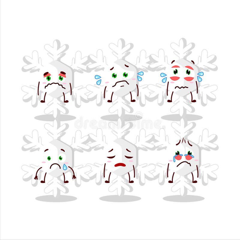 Snowflakes Cartoon Character with Various Angry Expressions Stock ...