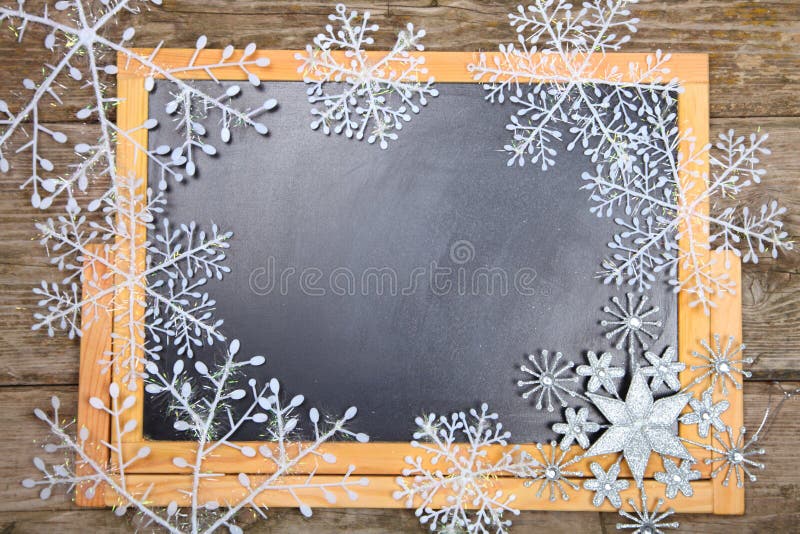 Snowflakes on a Chalkboard. Stock Image - Image of decorate, gift: 47690797
