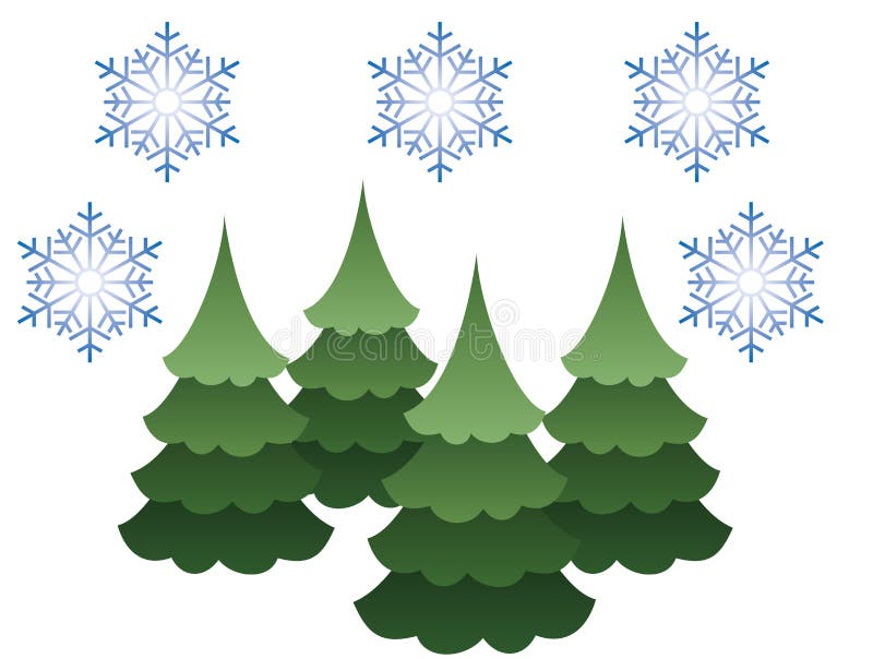 Snowflakes, Christmas Trees Stock Vector - Illustration of cartoon ...
