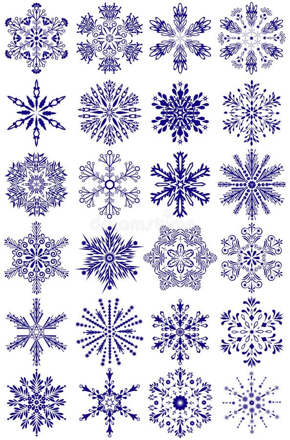 Set of ornate snowflakes stock vector. Illustration of vector - 3624451
