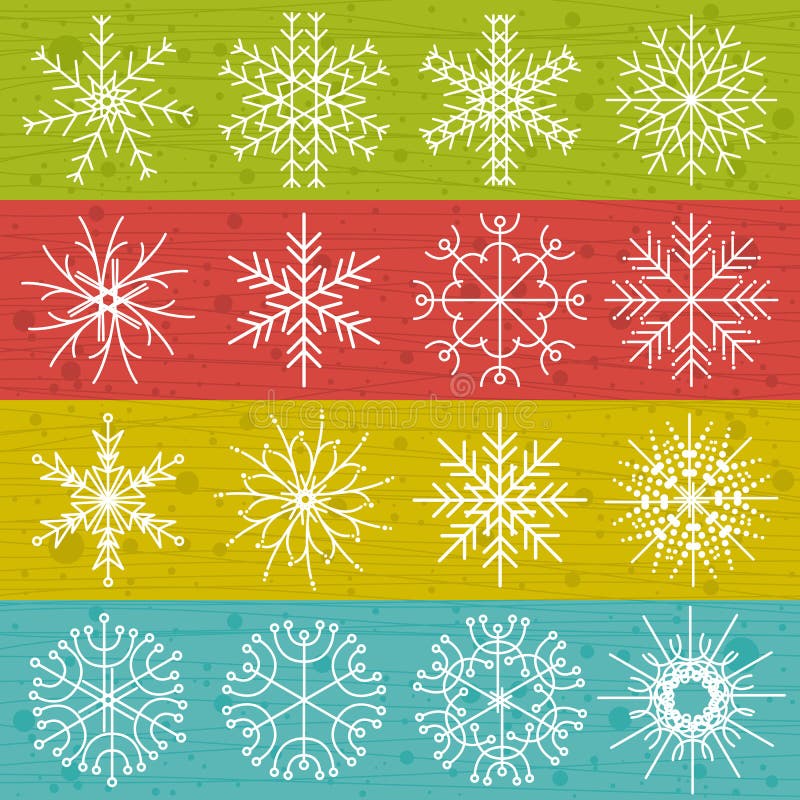 Snowflakes on Color Background, Stock Vector - Illustration of ...