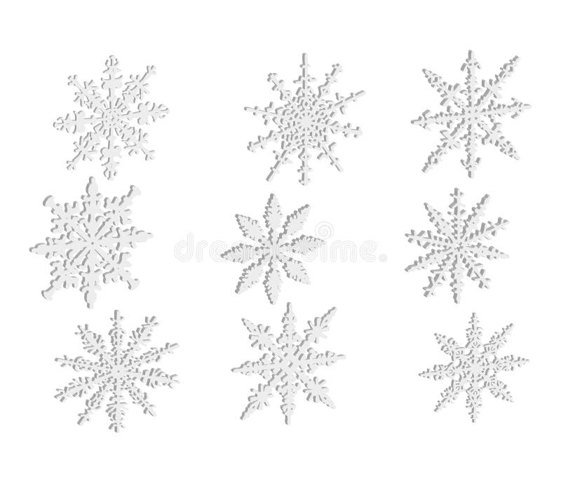 Snowflakes 3D isolated stock vector. Illustration of nature - 78753787