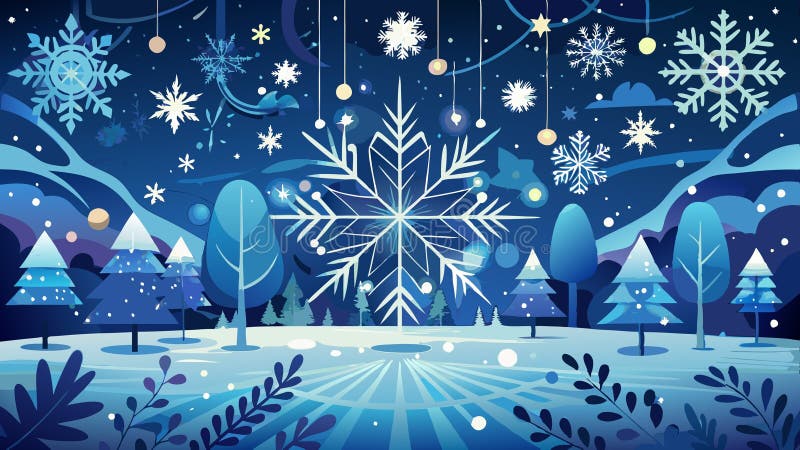 Snowflakes Dance Against a Dark Sky. Creating a Beautiful Winter Scene ...
