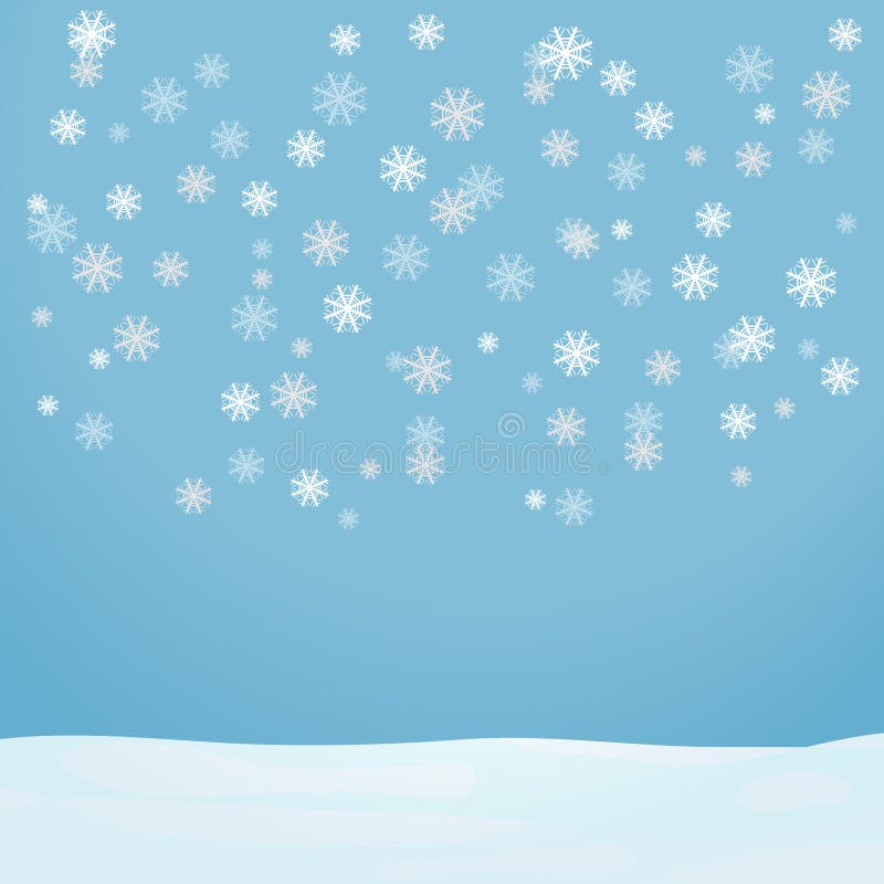 Snowflakes Fall on a Light Blue Background. Flying Snowflakes Fall on ...